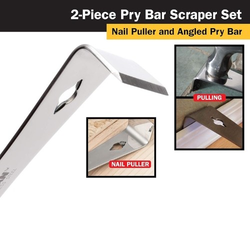 Titan Stainless Steel Pry Bar Scraper Set, 7-1/4" x 9/16" & 9-1/4" x 9/ ...