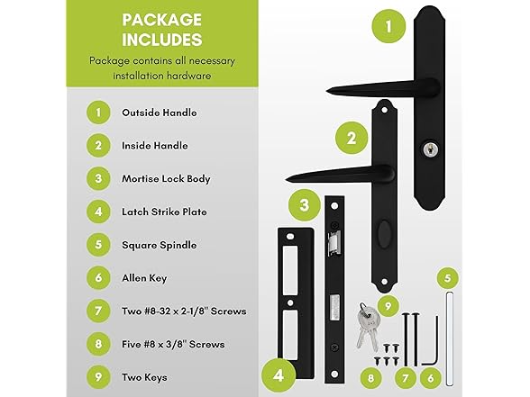 Ideal Security MSMB Straight Mortise Lock Set - Chamber Door Storm ...