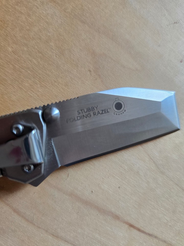 CRKT 4020RH Graham Stubby Folding Razel 2" Blade, Ram Horn Handle ...