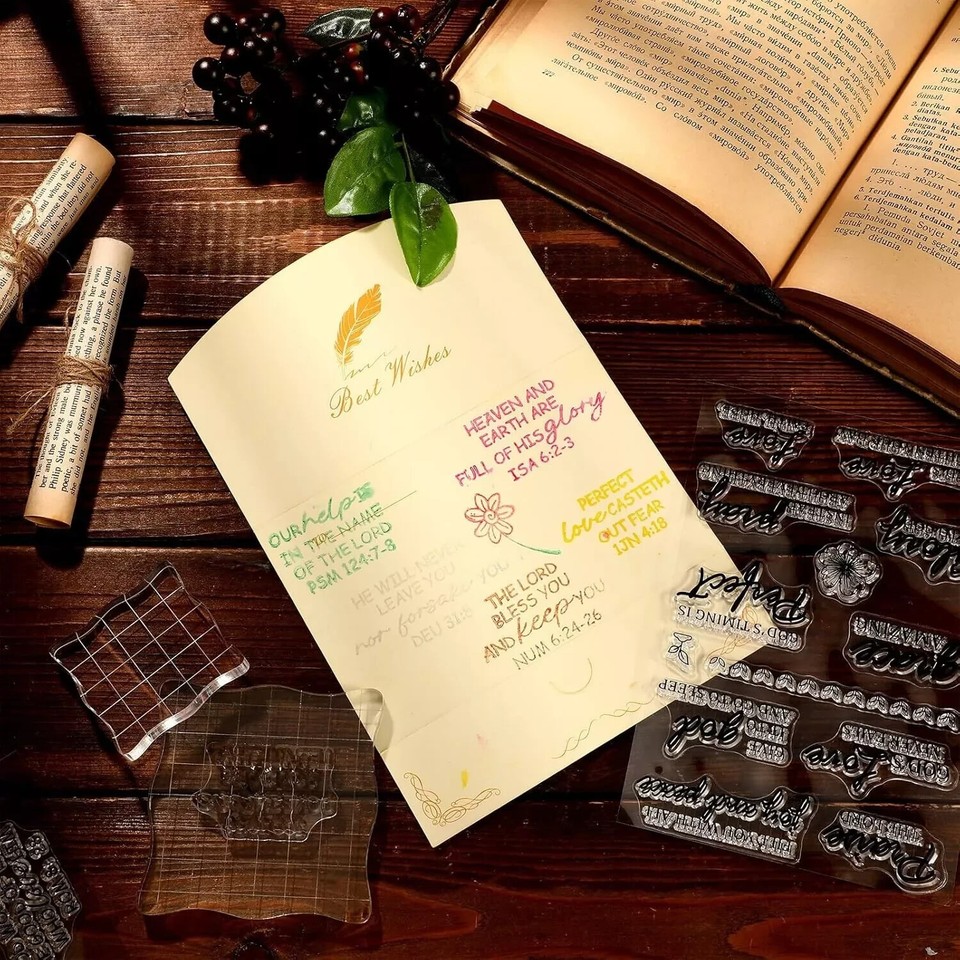 4 Sheets Bible Verse Clear Stamps Set Christian Scrapbooking Stamp ...