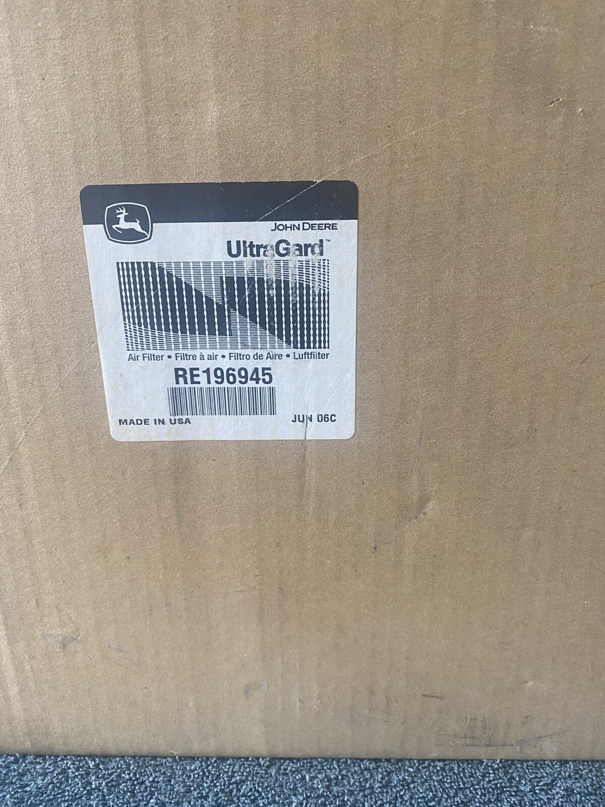 JOHN DEERE AIR FILTER PART NUMBER: RE196945 | eBay