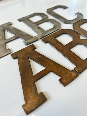 8 Inch Metal Letters & Numbers. Rusty or Natural Finish -Mounting Hole ...