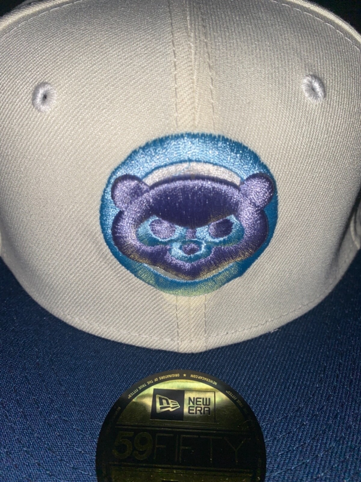 7 1/4 chicago cubs off white/navy 1990 all star game icy blue UV bottom ...