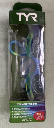 TYR Kids Swim Goggles Blue Pink Durable Swimple Tie Dye Pool EASY ...