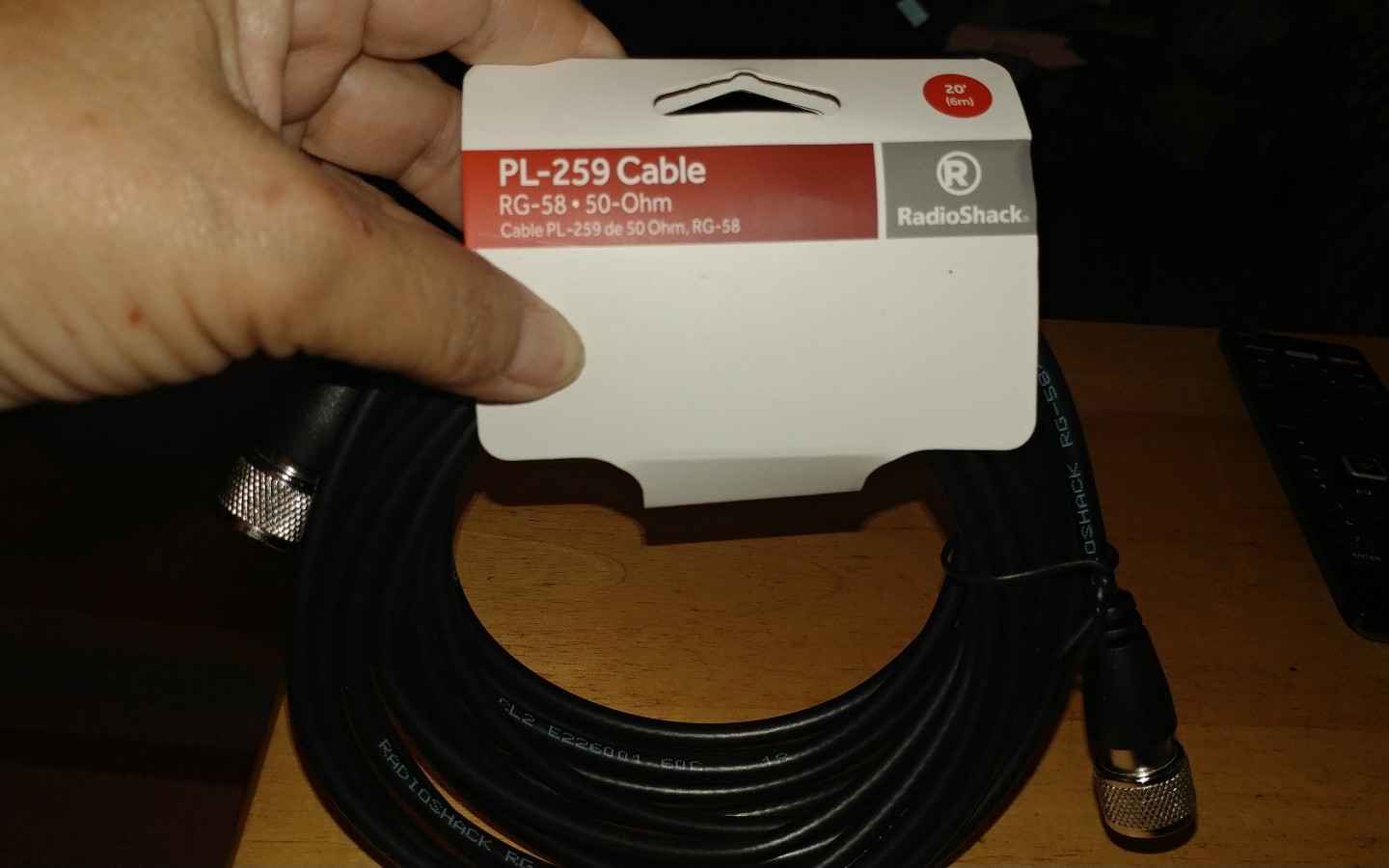 20' RADIOSHACK PL-259 CABLE RG-58, 50-Ohm | eBay