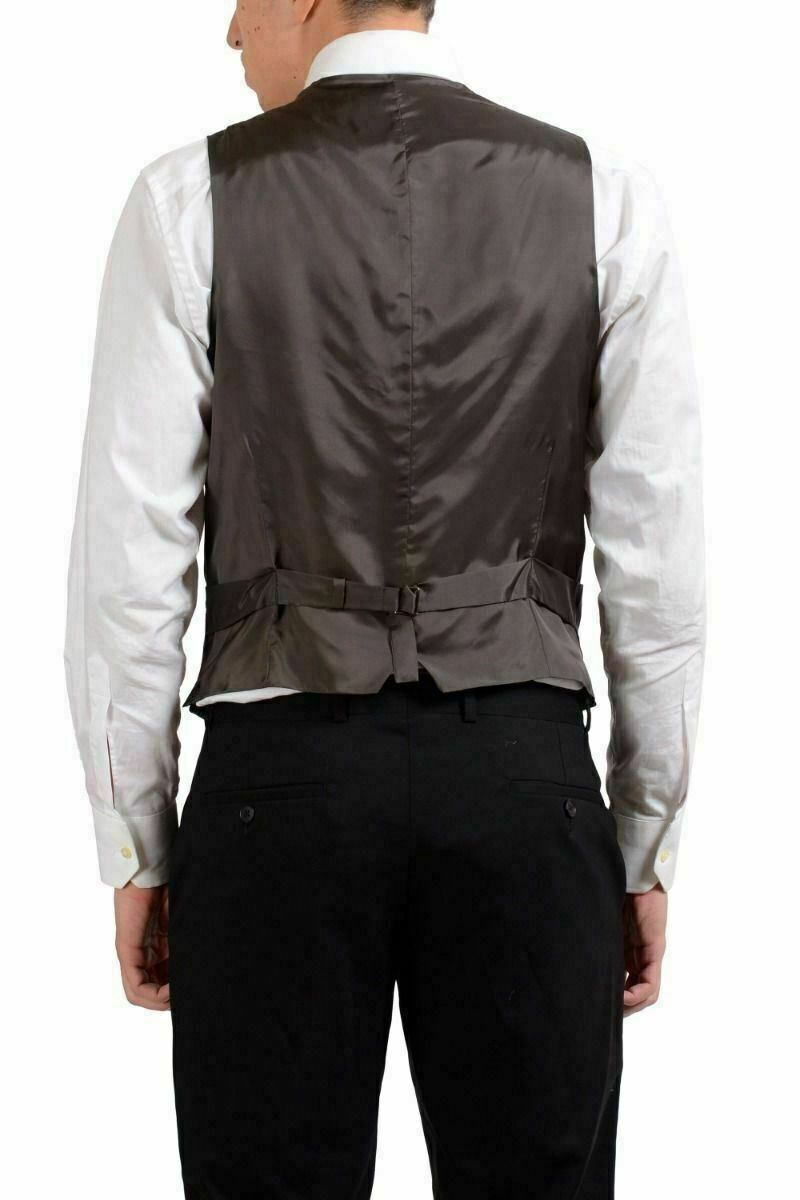 Men's 100% Wool Plaid Brown Button Up Vest US M IT 50 | eBay