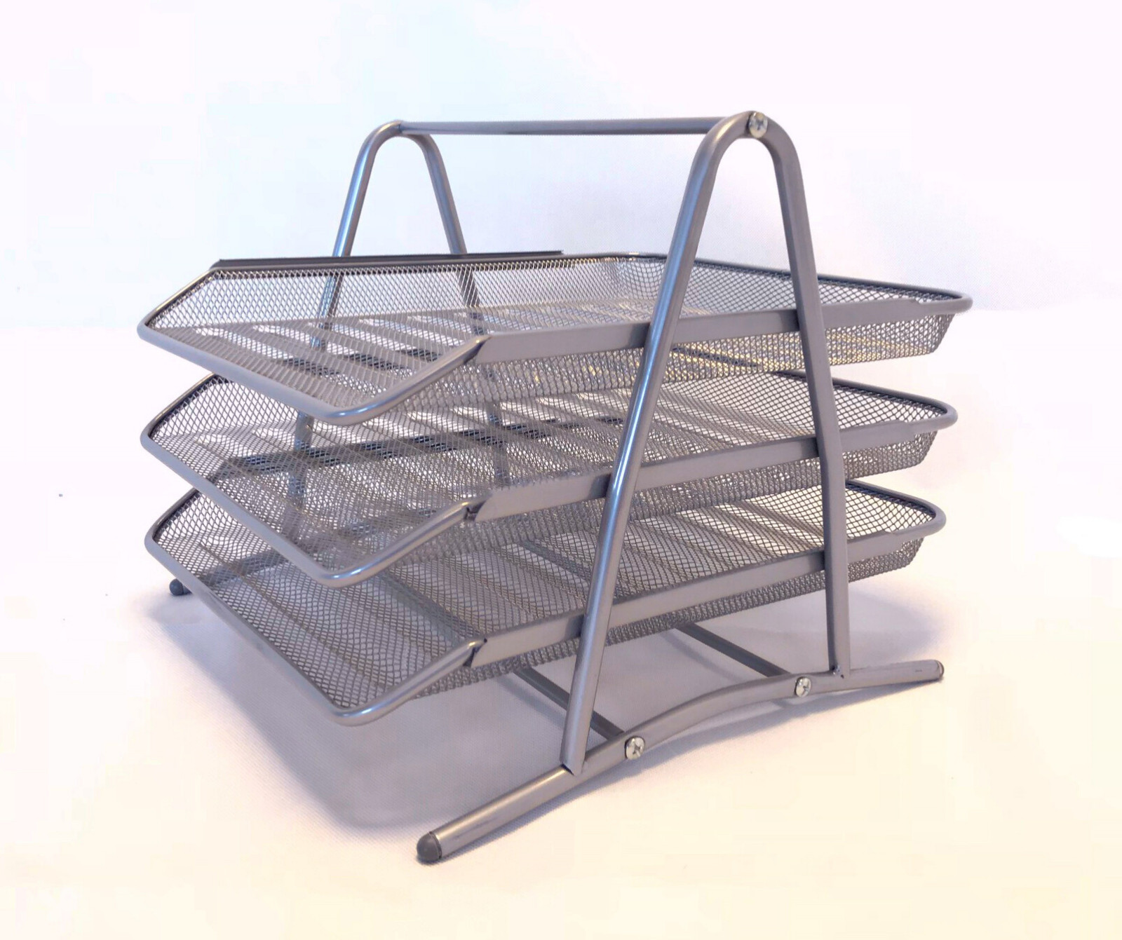 3 Tier Mesh Document Tray Letter Paper Trays Desk Tidy Metal Organiser ...