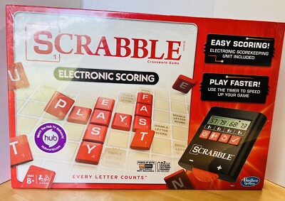 Scrabble Electronic Scoring Crossword Board Game by Hasbro Gaming NEW ...