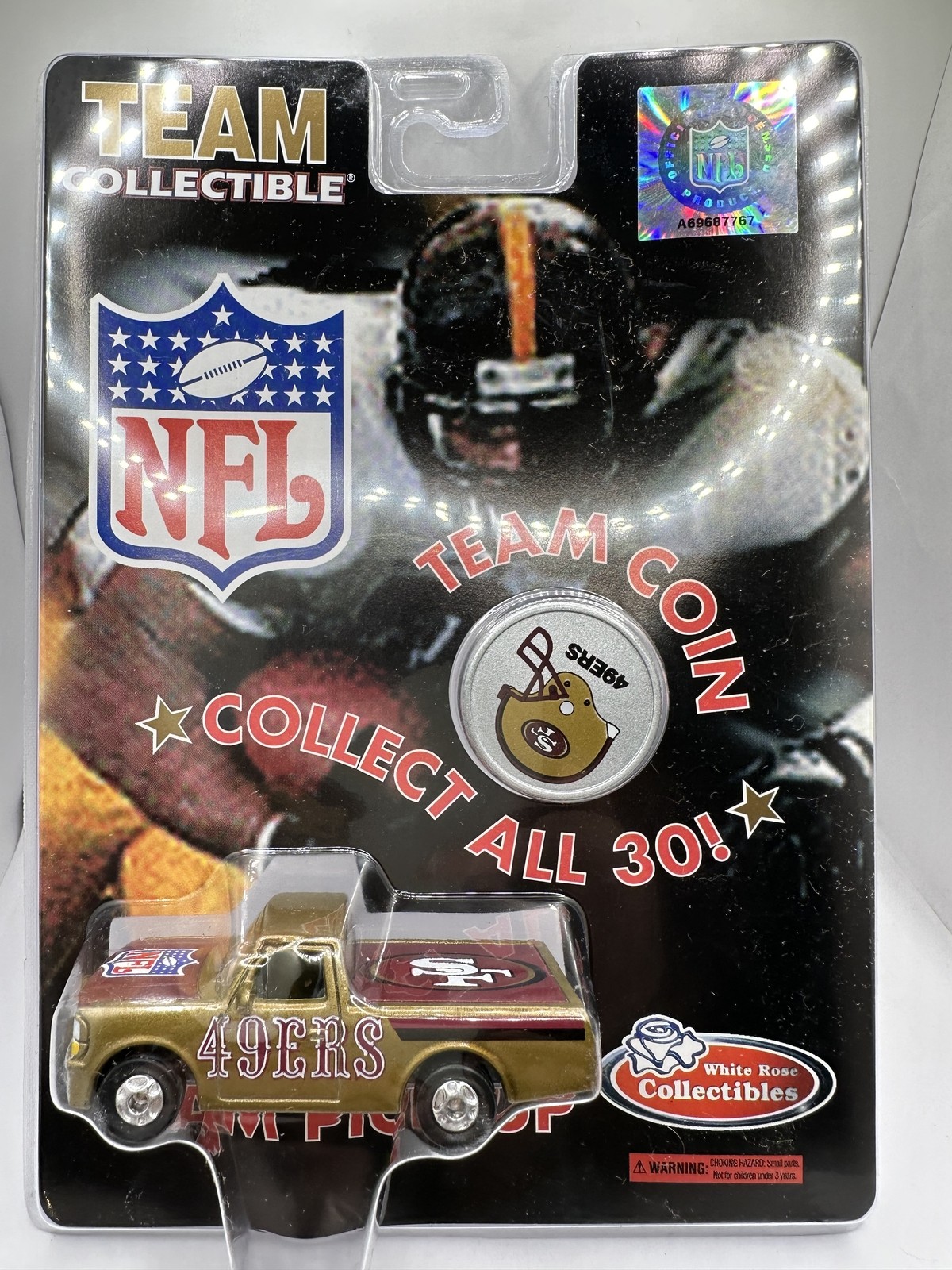 San Francisco 49ers White Rose Collectibles Team Pick up with Team Coin ...