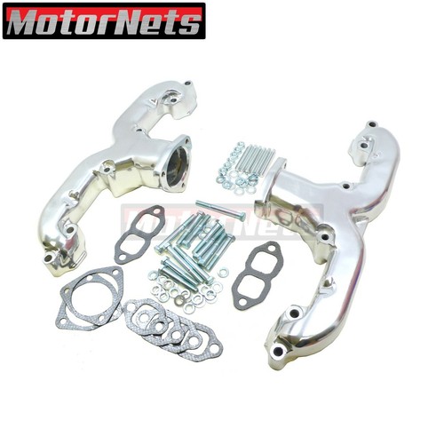 Small Block Chevy SBC 283-350 V8 Ram Horn Chrome Exhaust Manifold ...