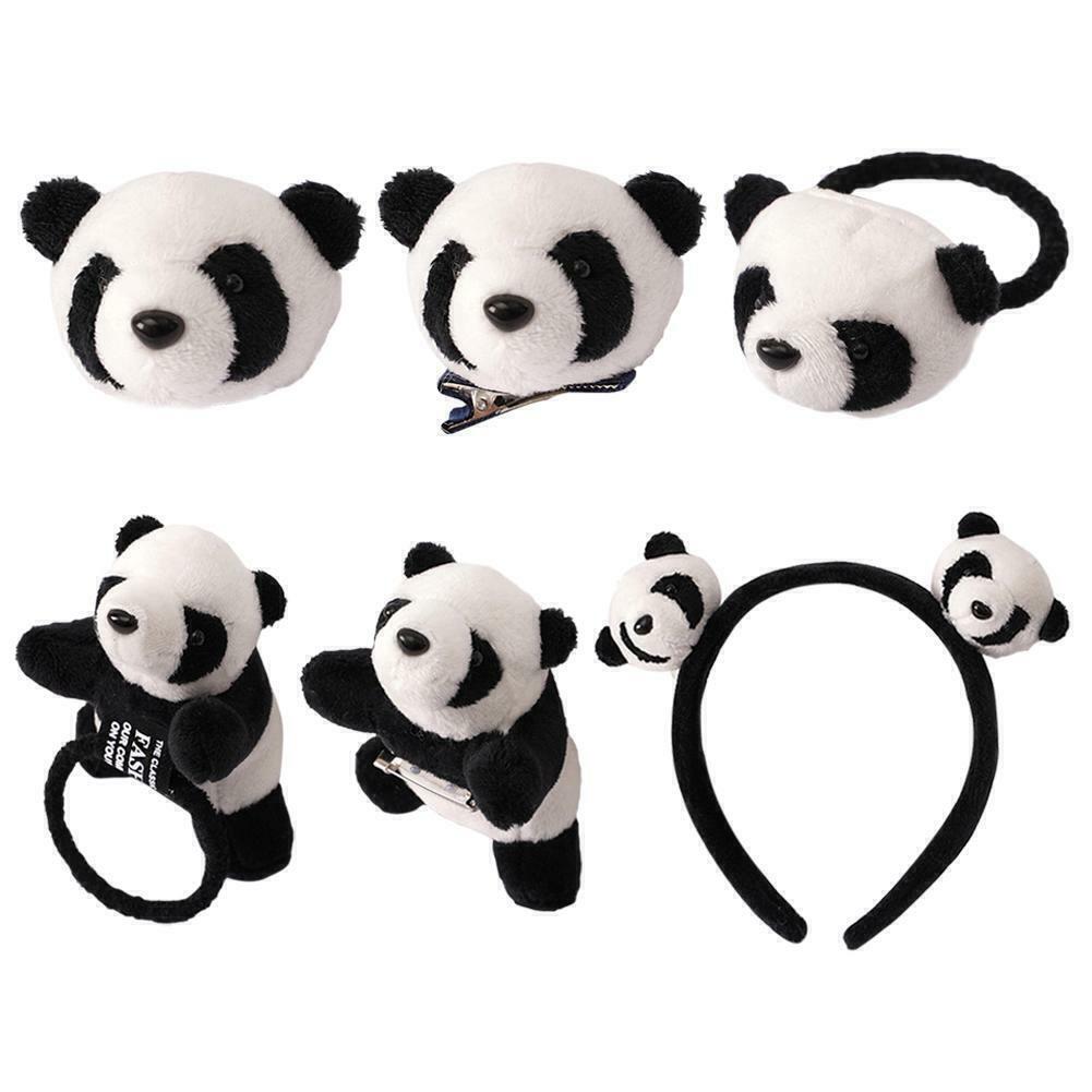 3D-Panda-Serie, weicher Panda-Plüsch-Haarring, Haarpuppe, Clips ...