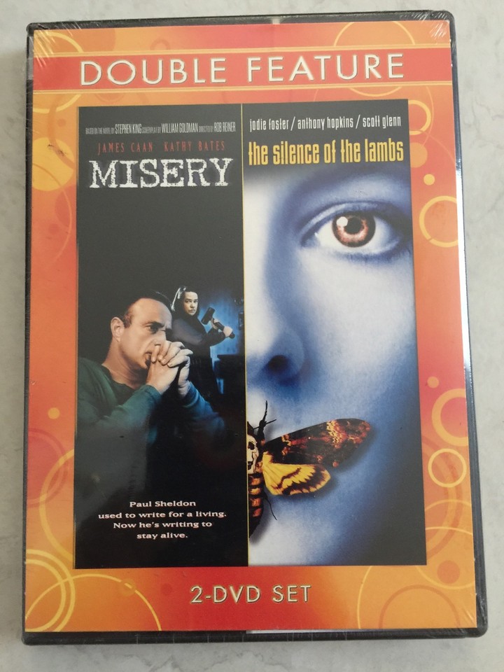 Brand New, DOUBLE FEATURE, 2 DVD SET, MISERY, THE SILENCE OF THE LAMBS ...
