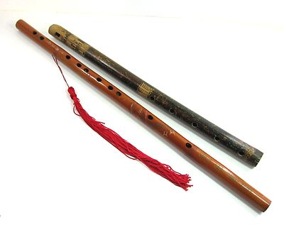 Pair of Primitive WOOD WOODEN Vintage Musical RECORDER FLUTE Wind ...