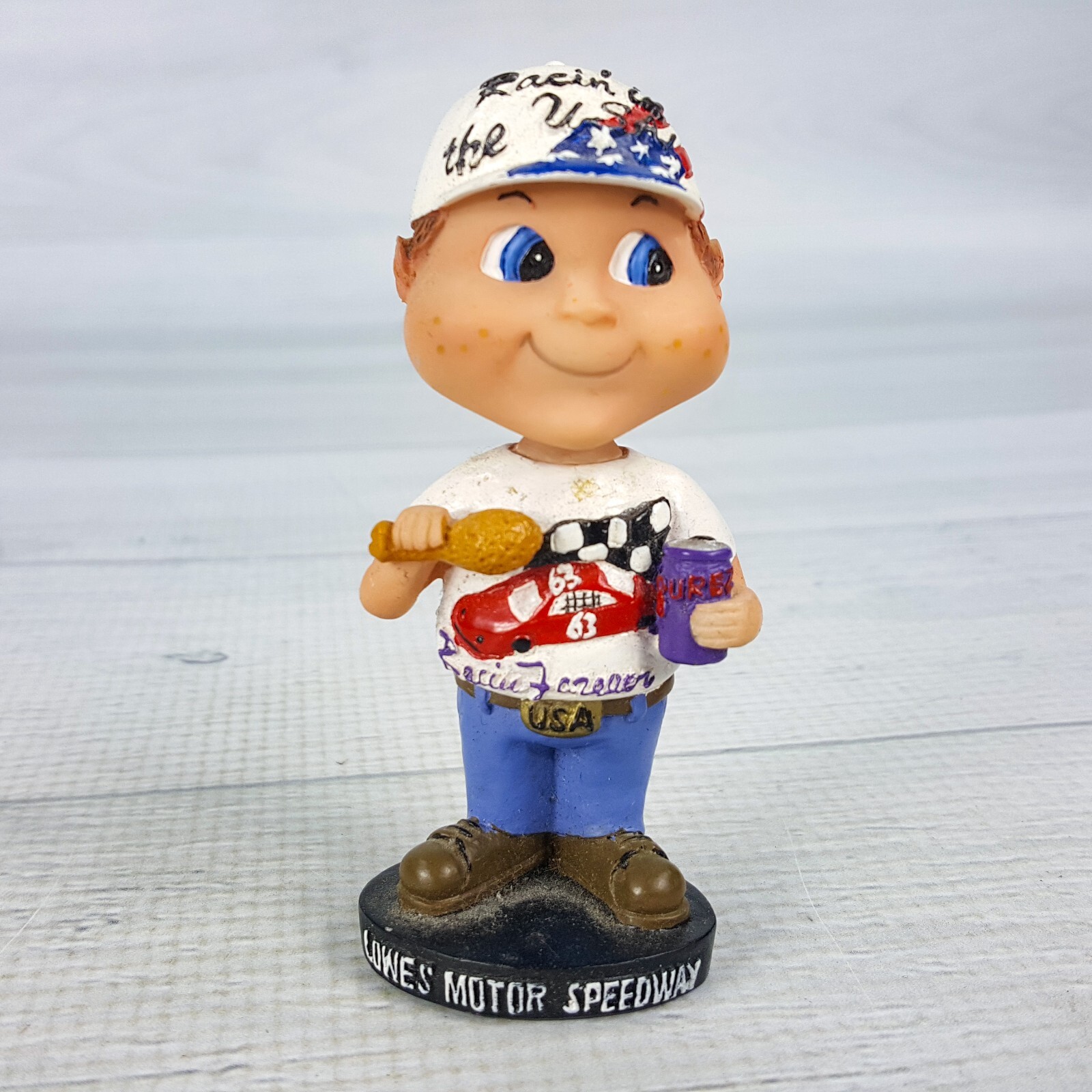 Lowes Motor Speedway Mini Bobblehead Figure Chicken Beer Racin' USA ...