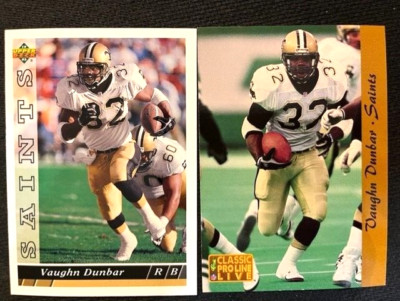 NFL - Vaughn Dunbar 1993 Upper Deck & 1993 Classic Proline Live ...