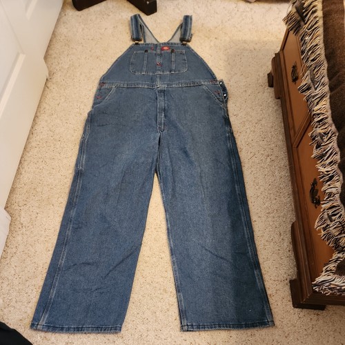 VINTAGE Dickies Denim Overalls Mens 40×30 Blue Bib Co… - Gem