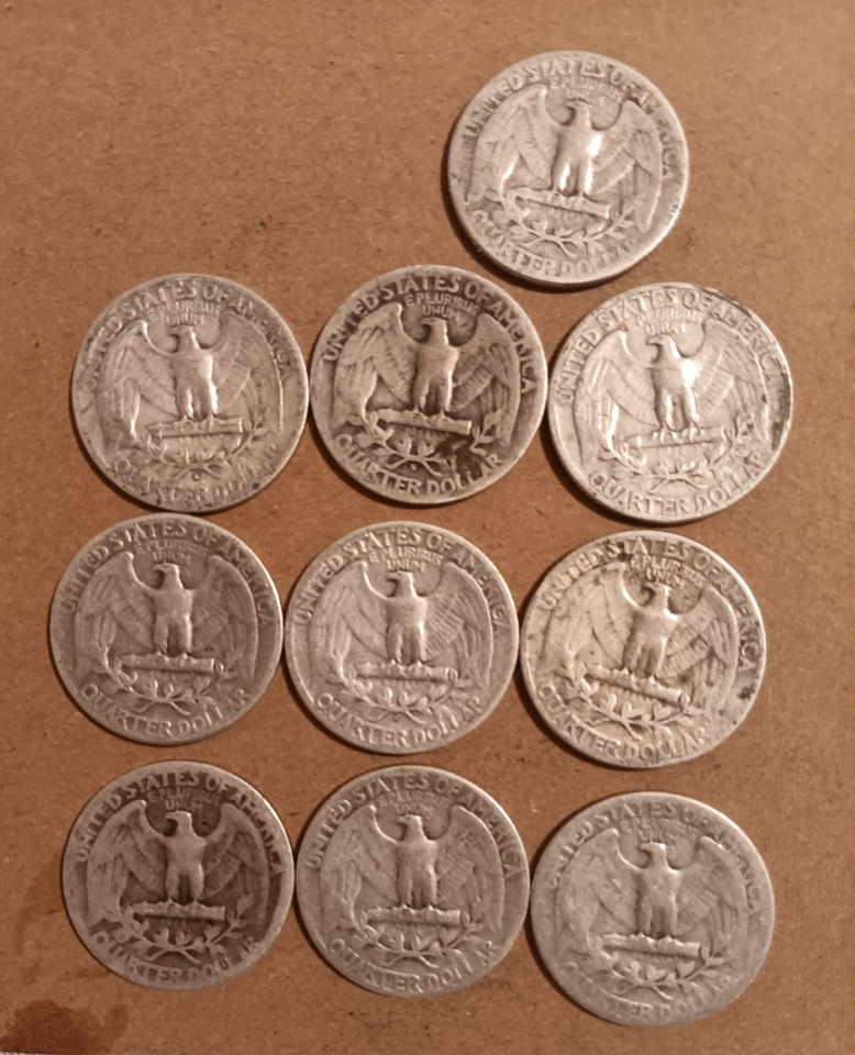 lot of ten washington silver quarters | eBay