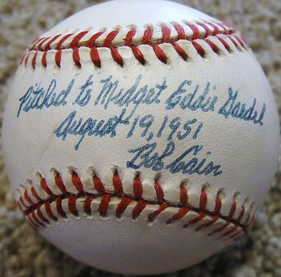 Bob "Sugar" Cain d.97 PSA/DNA 1951 Eddie Gaebel Detroit Tigers Signed ...