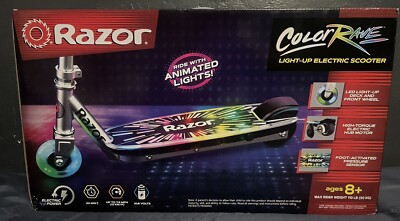 Razor Color Rave 80W Kick Electric Scooter BLACK 🛴 845423024949| eBay