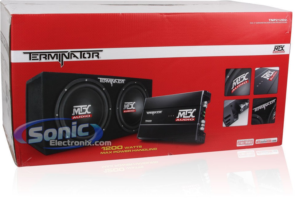 MTX TNP212D2 1200W Dual 12" Amplified Terminator Loaded Subwoofer ...