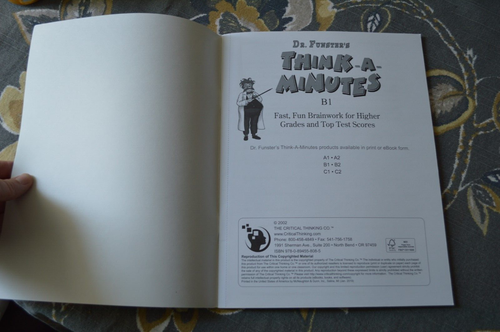 Dr. Funster's Think-a-Minutes B1 : Fast, Fun Brainwork for Higher ...