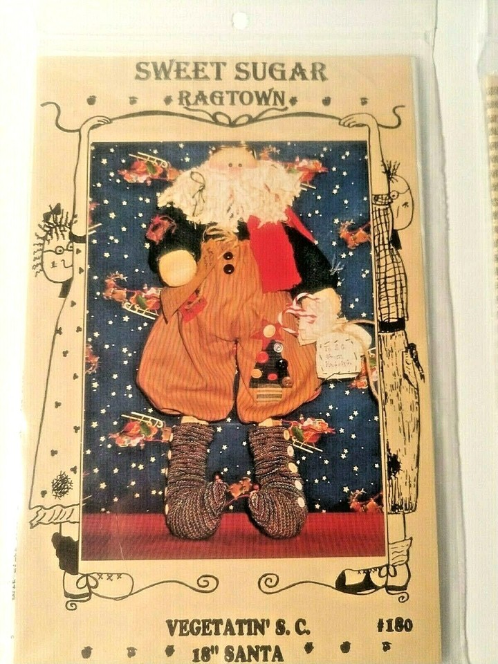 Folk Art Rustic Primitive Santa Claus Patterns Old Fashioned Christmas ...