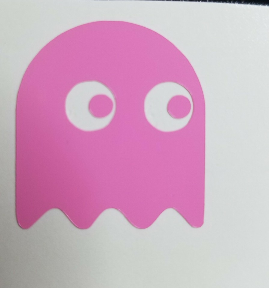 Pacman & Ghost Rear Glossy Yellow Vinyl Decal Universal Fitment Car ...