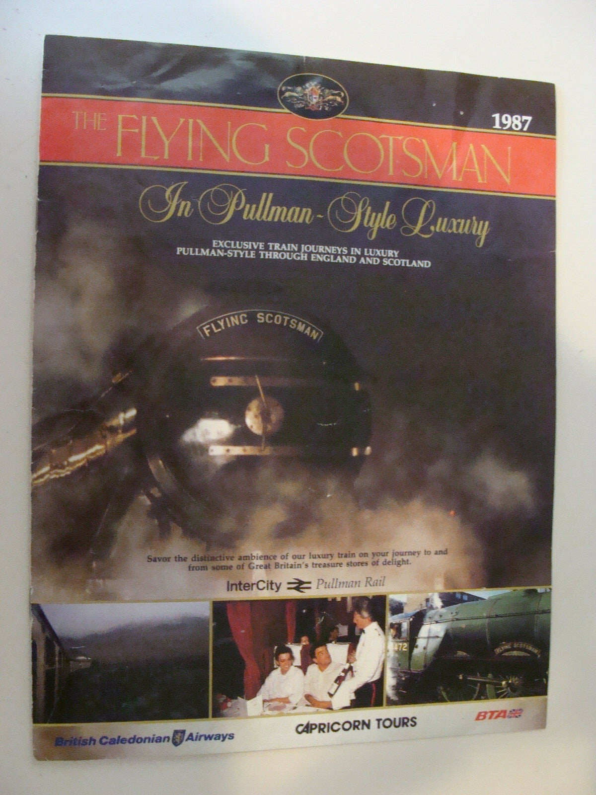 1987 Flying Scotsman UK Railway Travel Brochure Pullman Luxury Scotland ...