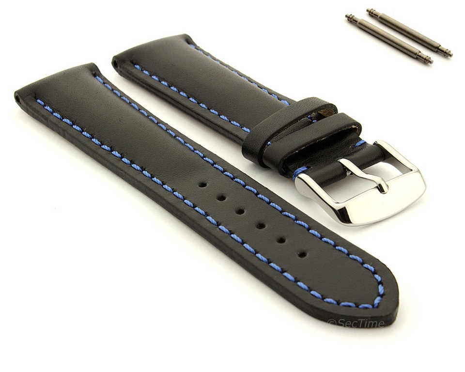 Genuine Leather Watch Strap Band Heavy Padded SS. Buckle 18 20 22 24 ...