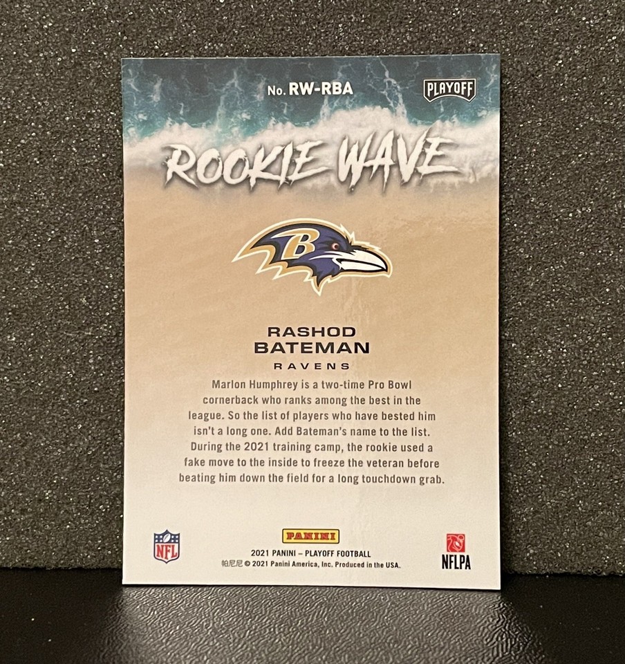 2021 Panini Playoff Football Rashod Bateman Rookie Wave Insert No. RW ...