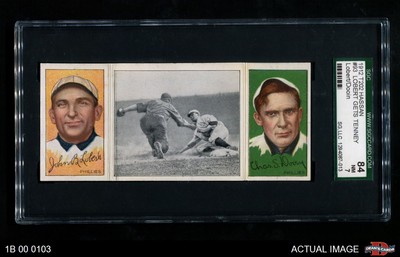 1912 T202 Hassan Red Dooin / Hans Lobert Lobert Gets Tenney Phillies ...