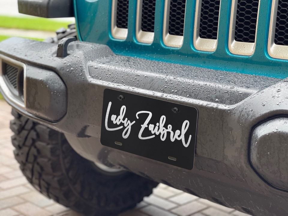 Engraved Custom Personalized YOUR Name Diamond Etch License Plate Car ...