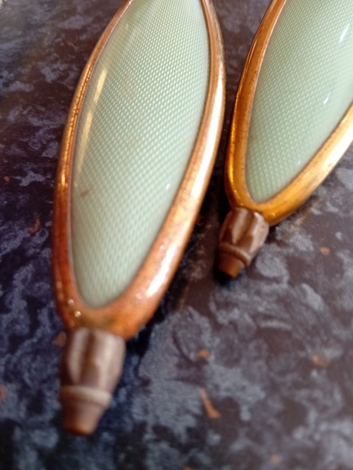 Vintage Dressing Table Set Mirror, Hairbrush, Clothes Brush. Blue ...