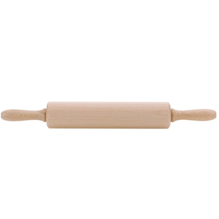 42cm- Wooden Rolling Pin with 2 Handles – Chapatti, Baking And Pancake ...