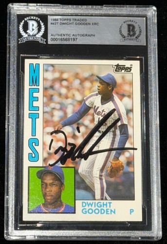 Dwight "Doc" Gooden 1984 Topps Traded #42-T Signed Auto Rookie Card BAS ...