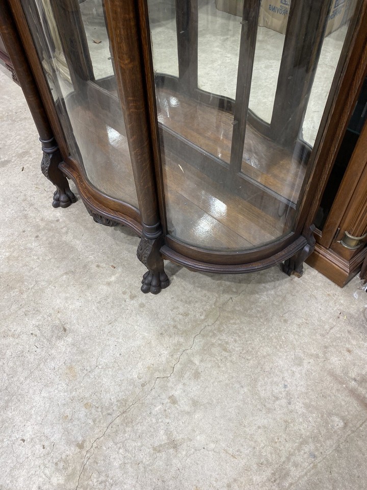 66153 RARE Custom Hand Made Antique Victorian Oak Cherub Curio Cabinet ...