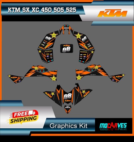 KTM SX CX 450 505 525 ATV Quad Graphics Kit Decal Stickers For KTM SX ...