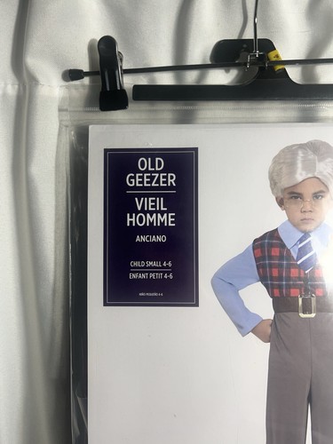 Old Geezer Costume for Kids Party City Size Small 4-6 2PCS NWT ...