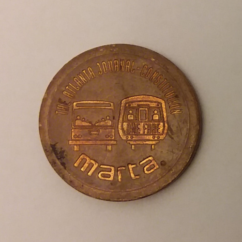 Peachtree Road Race 1994 Atlanta, GA Marta One Fare Transit Token 23mm ...