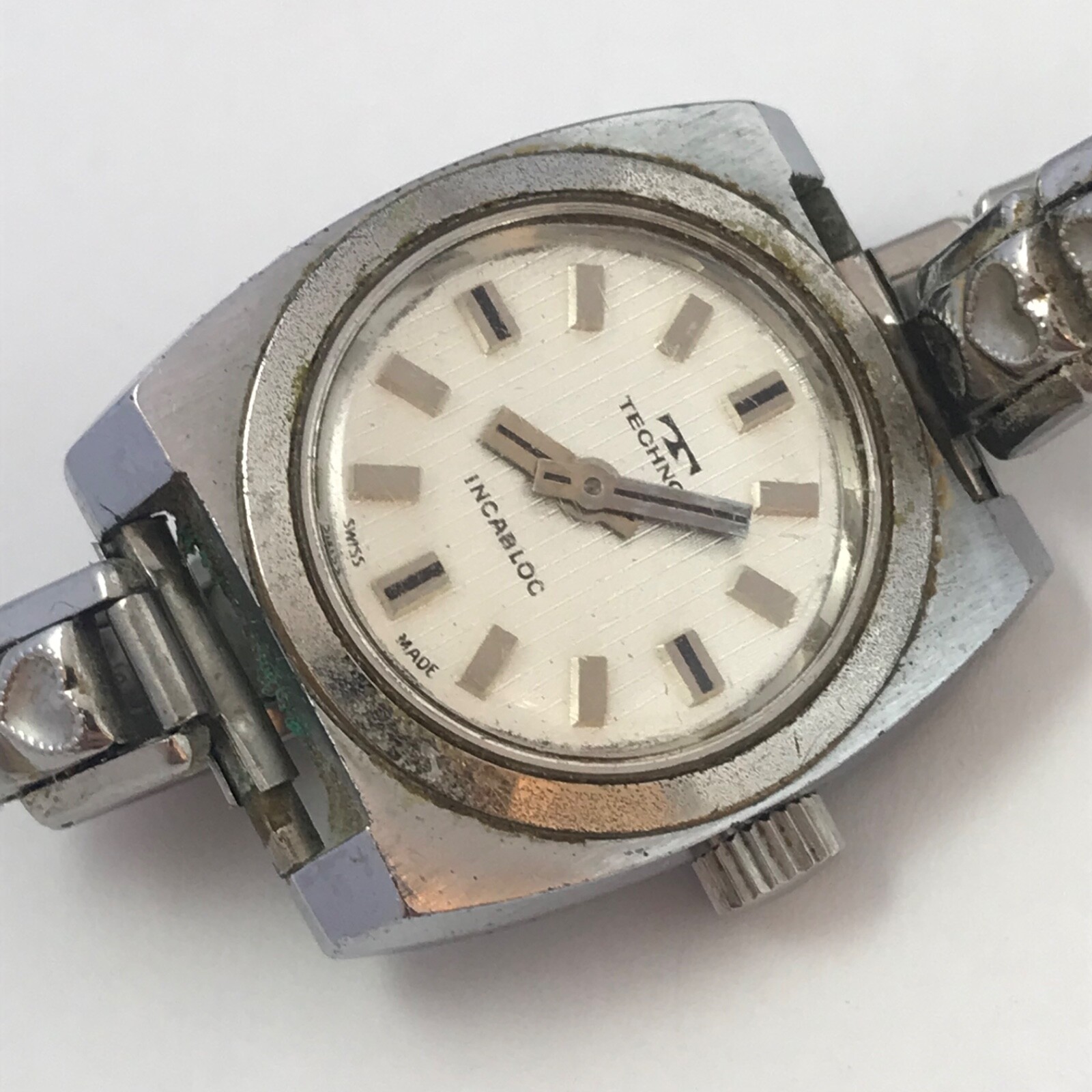 Technos Womens Mechanical Vintage White Tapestry Dial Watch Fischer ...