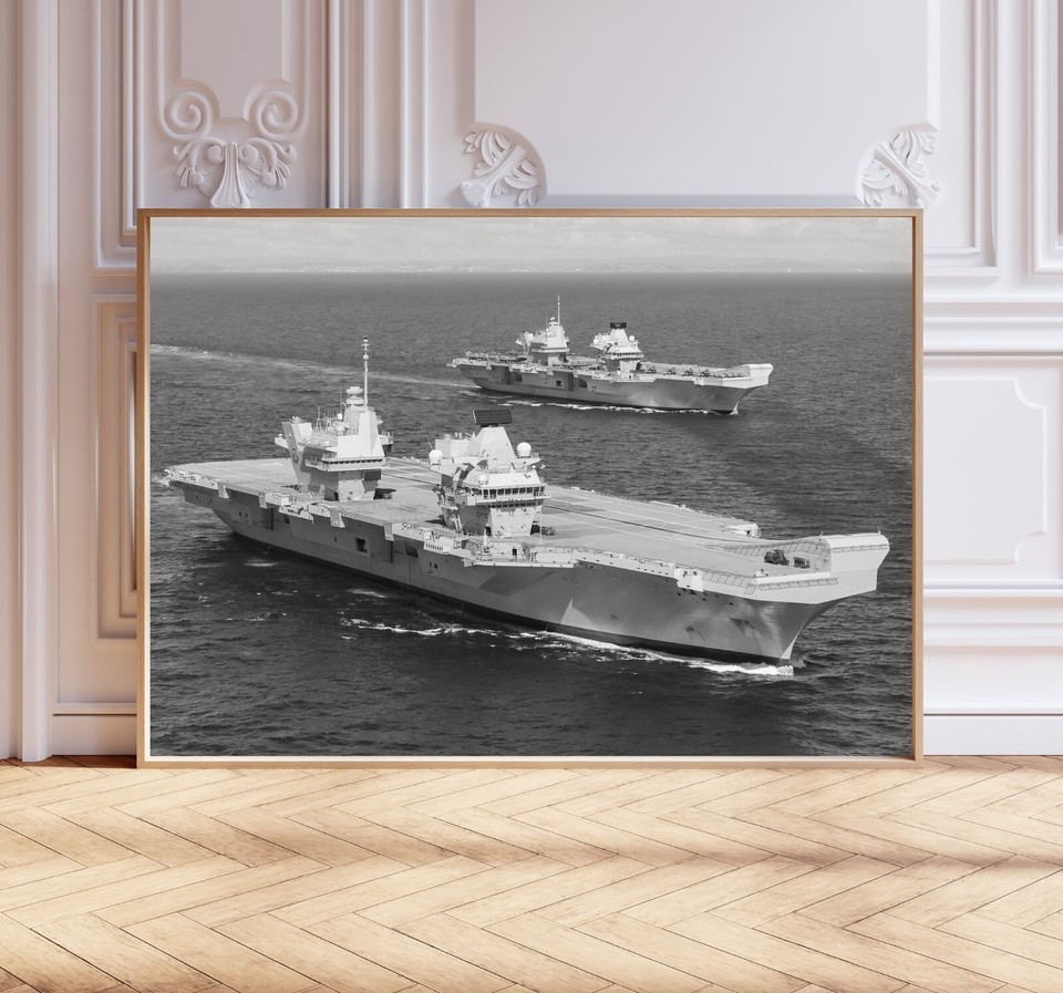 HMS Queen Elizabeth & HMS Prince of Wales Royal Navy Print, Ships ...