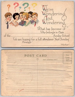 Sunday School Attendance Reminder Postcard | eBay