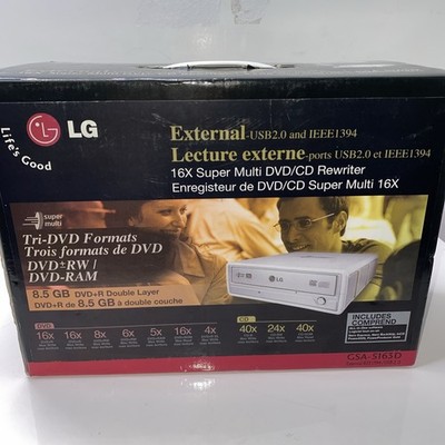 LG External Dvd USB 2.0 Rewriter GSA-5163D tri dvd formats NO Power ...
