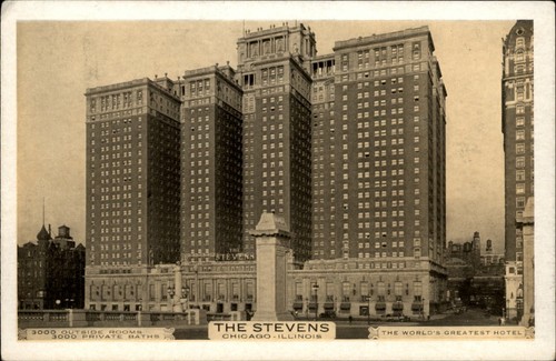 Stevens Hotel near Fair Chicago Illinois ~ vintage postcard | eBay