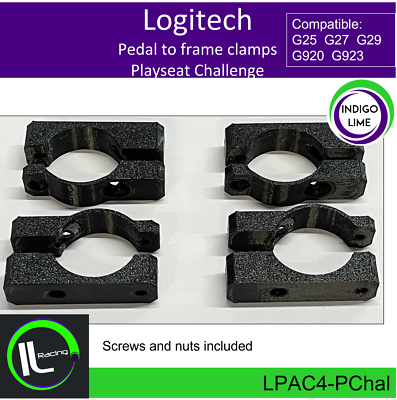 Playseat Challenge Logitech Pedal to Frame clamps. G923. G29. G920. G27 ...