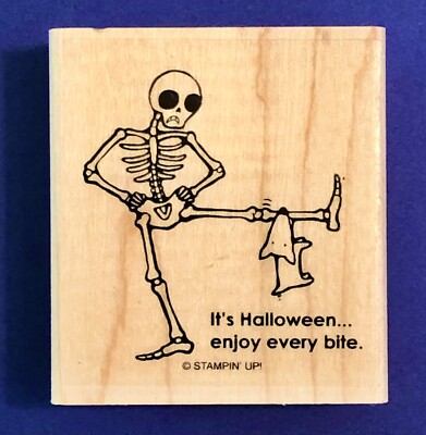 HALLOWEEN SKELETON ENJOY EVERY BITE Stampin' Up! Twick Tweet skull ...
