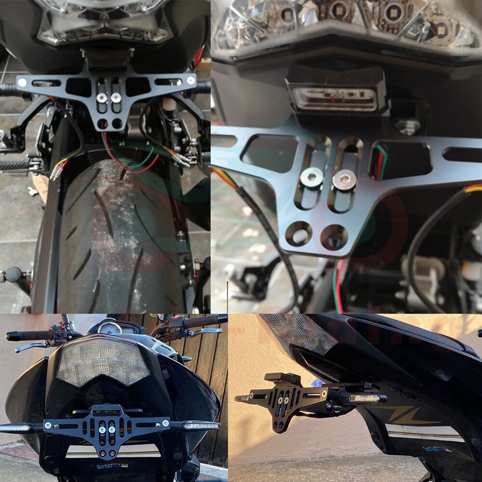 For Yamaha YZF R1 R3 R6 R7 Motorcycle LED License Plate Holder Bracket ...