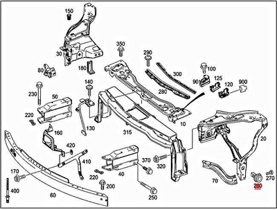Genuine MERCEDES Cls A207 Bumper to front module Side stability ...