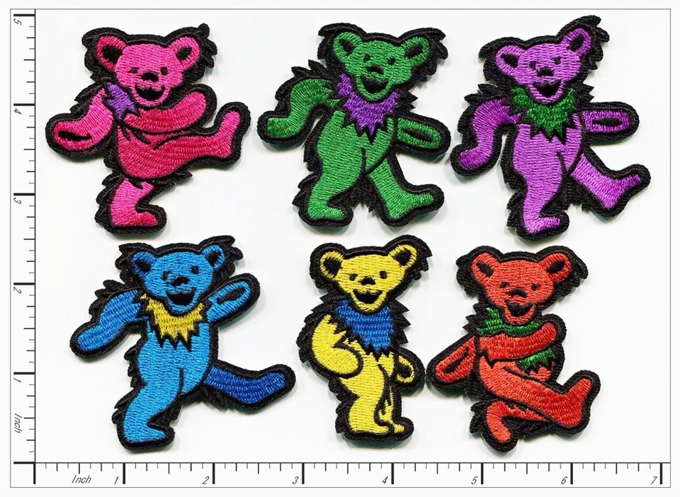 Grateful Dead Marching / Dancing Bears Set 6pc Embroidered Iron On ...