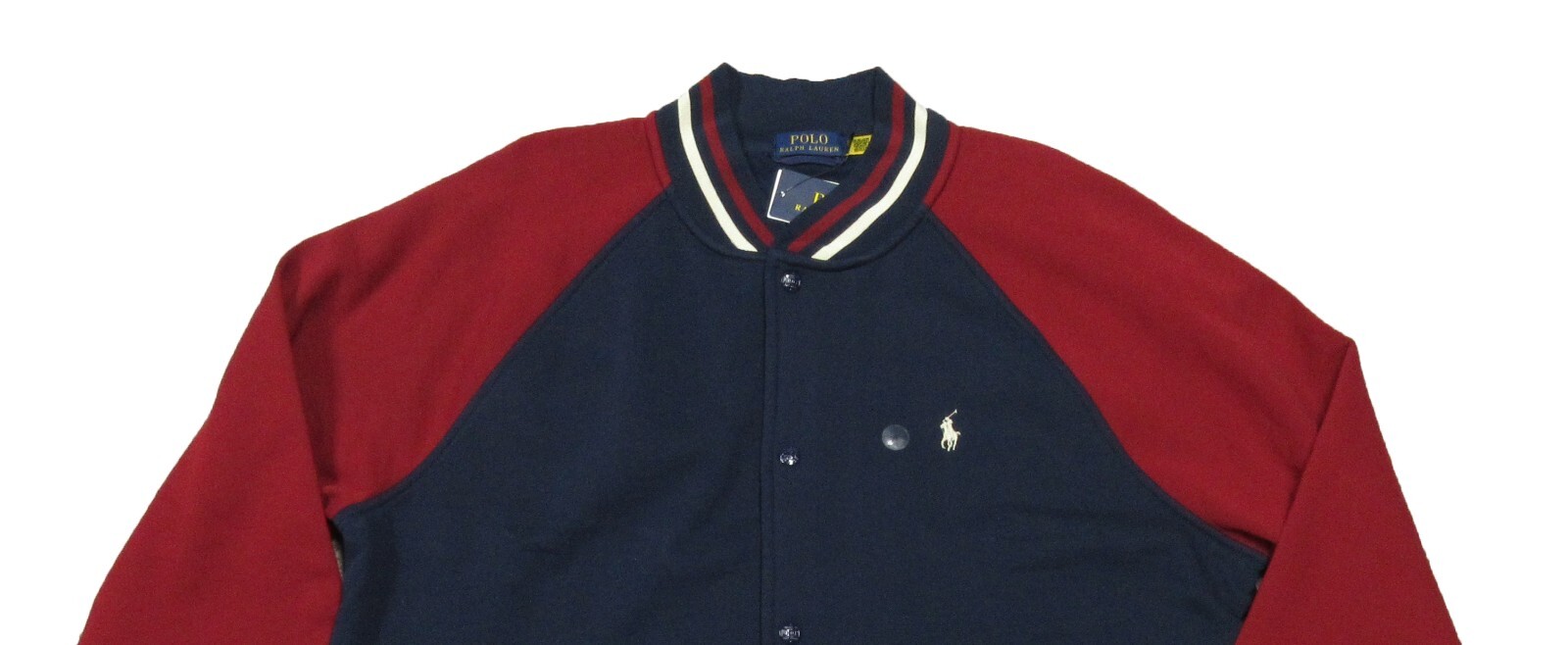 Polo Ralph Lauren Big & Tall Navy/Red Colorblock Fleece Lined Letterman ...